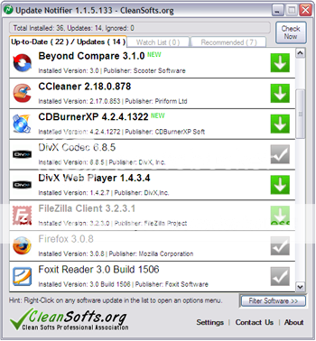 Update Notifier: programas actualizados